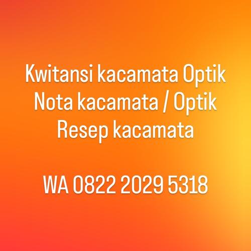 Jual Kwitansi optik, nota optik, kwitansi kacamata, nota kacamata ...