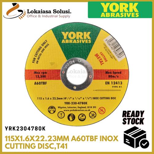 Jual Mata Gerinda York Cutting Wheel T41 Inox 115x1.6x22.23mm 1pc ...