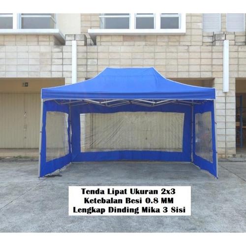 Jual Tenda Lipat Ukuran 2x3 Besi Super Premium Lengkap Dinding Mika - Putih 1080D - Jakarta ...