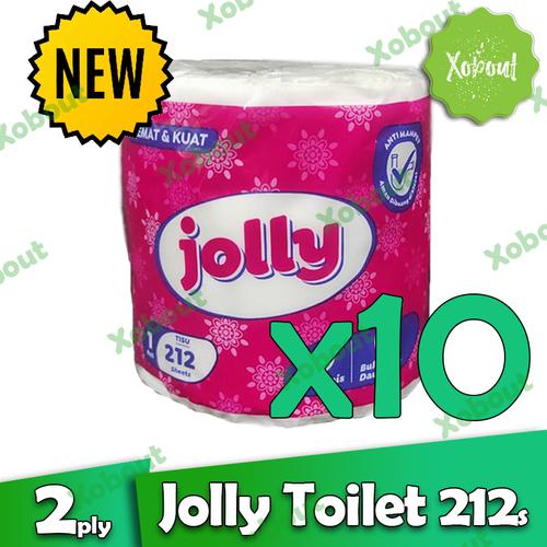 Jual Tissue Jolly Toilet Core 10 rolls 200sheets 2ply Non-Embossed Tisu ...