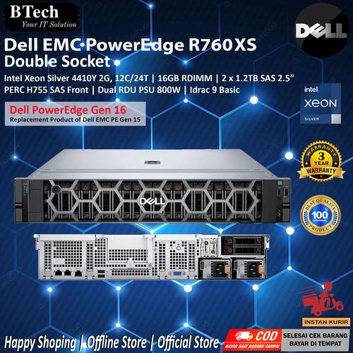 Jual Dell Server PowerEdge R760xs R760 xs Xeon Silver 4410Y 2 x 1.2TB ...
