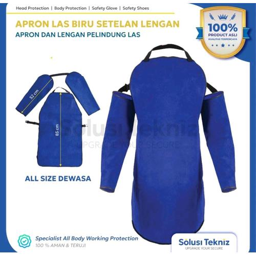Jual Apron pelindung las lengan + setelan safety lengkap welding biru ...