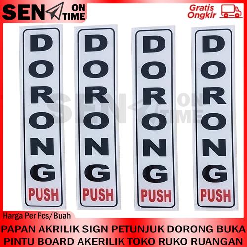 Jual Papan Label Akrilik Stiker Petunjuk Dorong Sign Board Tulisan ...