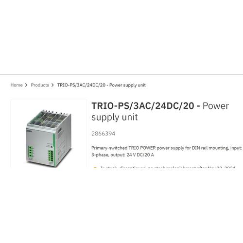 Jual Phoenix Contact TRIO-PS/3AC/24DC/20 2866394 Power Supply - Kota ...