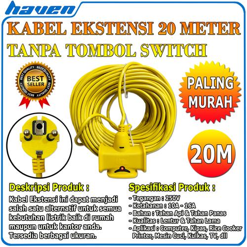 Promo Kabel Extension 20 Meter Tanpa Tombol Switch On Off / Kabel ...