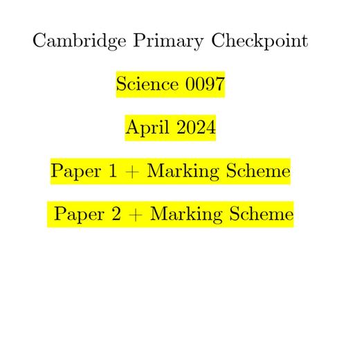 Jual [Hardcopy] Cambridge Primary Checkpoint Science April 2024 ...