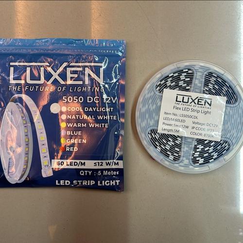 Jual LUXEN LED Strip 5050 DC12V 5eter Cahaya Putih, Kuning dan Neutral ...