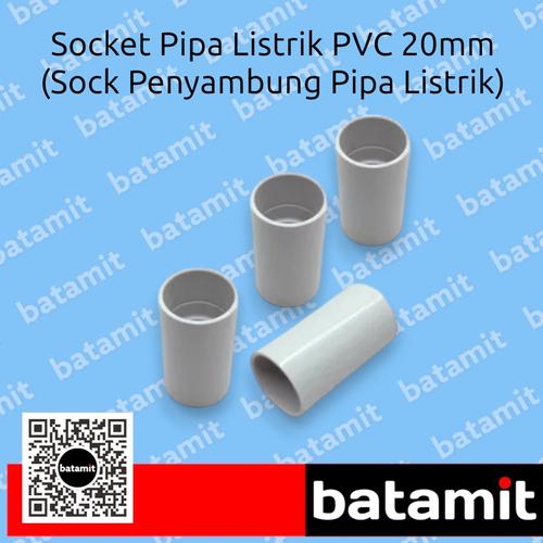 Jual Sok/Sock/Socket Soket Penyambung Pipa Conduit Listrik PVC 20mm ...