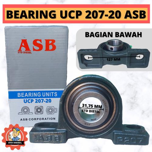Jual PILLOW BLOCK BEARING MERK ASB UCP 207-20 LAKER LAHER DUDUK AS 31,75MM BEARING UCP207-20 ASB ...