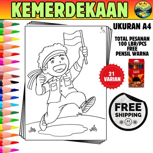 Jual kertas mewarnai anak A4/A5 (KEMERDEKAAN) - 5 lembar, a5 - Kab. Bekasi - BE_ART | Tokopedia
