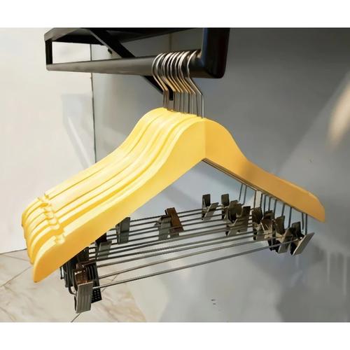 Jual Hanger Kayu Dewasa Jepit Besi (Wood) - Gantungan Baju Palang Jepit ...