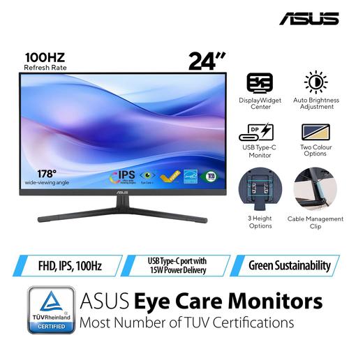 Promo ASUS VU249CFE-B 24 Inch Eye Care Monitor - FHD IPS 100Hz 1ms Type ...
