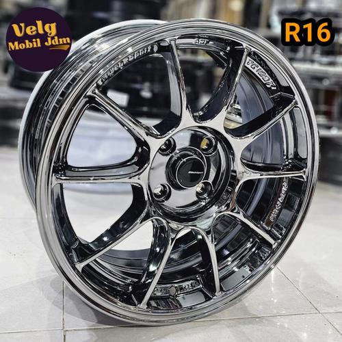 Jual velg mobil r16 lebar 7 TC105X BLACK CHROME ET 38 velg ring 16 ...