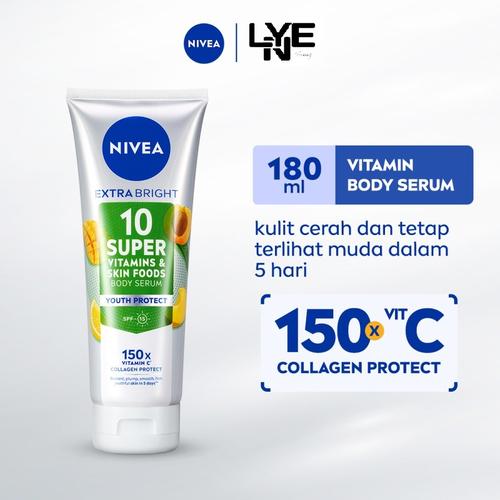 Jual NIVEA Body Serum Extra Bright 10 Super Vitamins & Skin Foods Youth ...