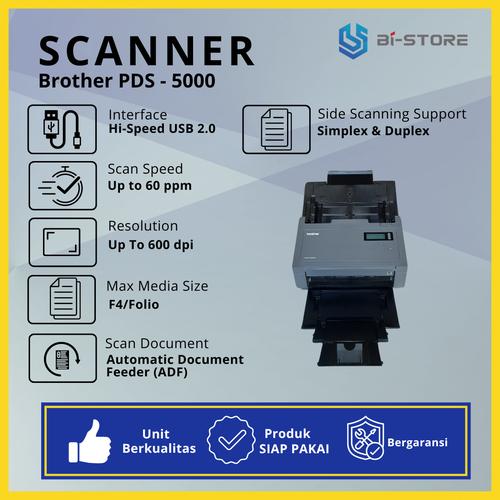 Jual Scanner Folio F4 Brother PDS-5000 Profesional High Speed Hingga 60 ...