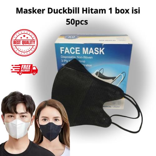 Jual Masker Fase Mask Earloop Hitam Anti Debu Anti Virus 3 Ply 3 Lapis ...