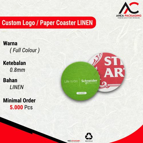 Jual COASTER LINEN CUSTOM LOGO FULL COLOUR / PAPER COASTER LINEN ...