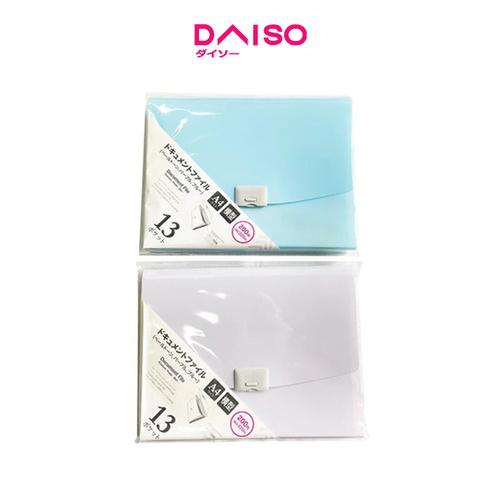 Jual Daiso Document File -13 Pockets-Paletone - Purple - Blue - - Biru ...