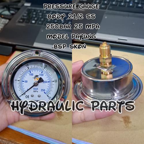 Jual PRESSURE GAUGE 21/2 SS 250BAR 25 MPA PAYUNG BSP SKON - 250BAR/25MPA - Jakarta Barat ...