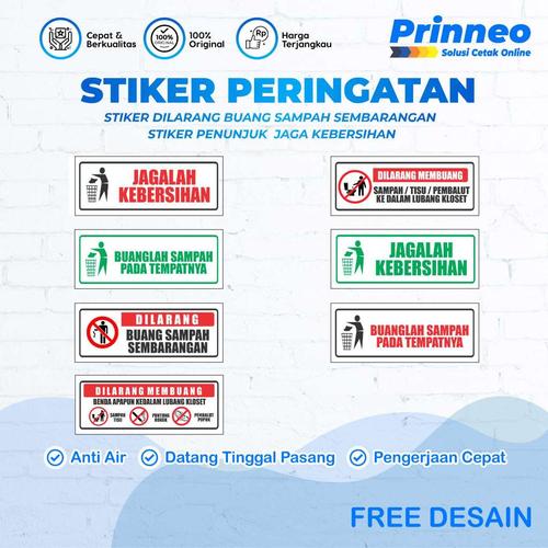 Jual STIKER PENUNJUK RUANGAN, STICKER PERINGATAN DILARANG MEMBUANG ...