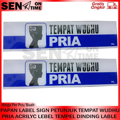 Jual Sign Board Petunjuk Papan Akrilik Tempat Wudhu Pria Tulisan Stiker ...