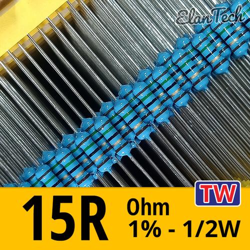 Jual Resistor 15R 1/2W 1% 0.5W 1/2 W 15 Ohm Standard Taiwan ElanTech ...