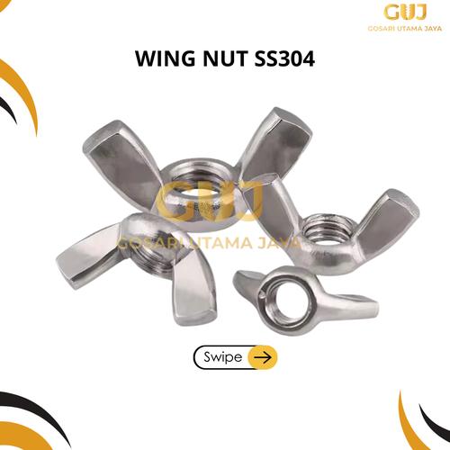 Jual Mur Kuping M5 SS 304 / Mur Kupu-kupu / Wing Nut Stainless Pitch 0 ...