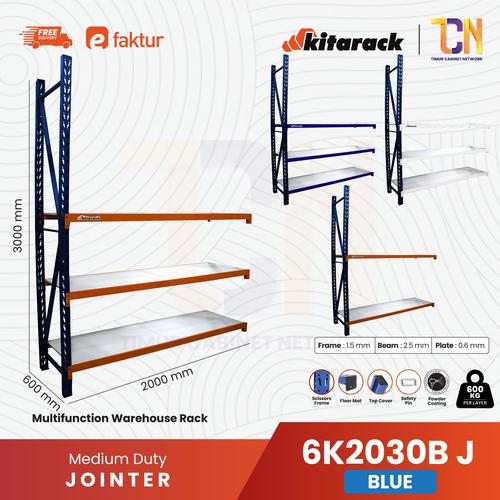 Jual Rak Gudang Besi 600kg Panjang 2 Meter Tinggi 3M Jointer Layer Biru ...