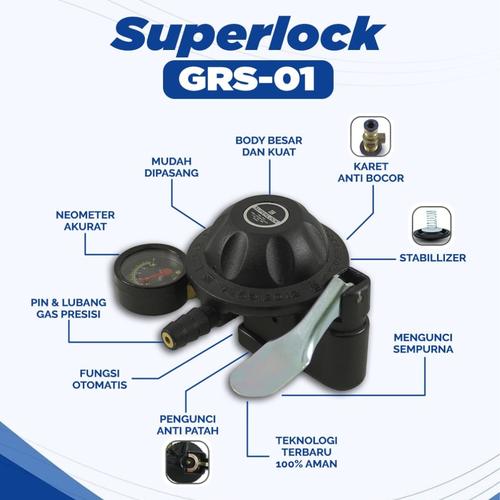 Promo Gascomp Regulator Gas Meter Superlock GRS-01 Kepala Gas Tekanan Rendah Anti Bocor - Kota ...