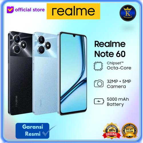 Promo Realme Note 60 4/64GB 6/128GB 8/256GB Garansi Resmi - +TWS WAVE ...