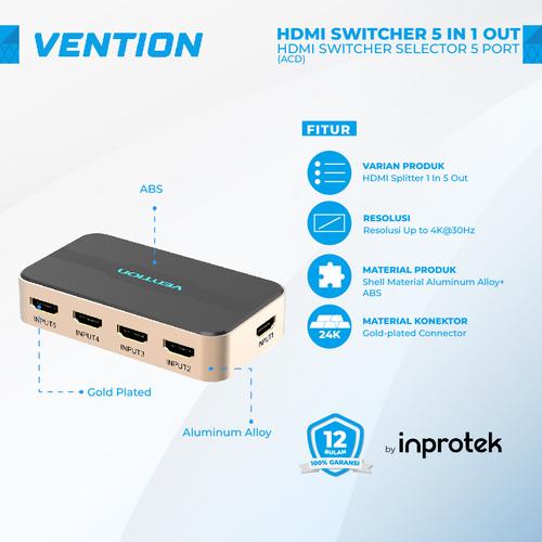 Promo Vention ACDG0 HDMI Switcher (5 in 1 Out) Full HD 3D 4K - AKC - 4K ...