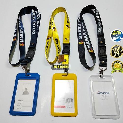 Jual Tempat Id Card MABES POLRI Lanyard Tali Kain 2 Sisi / Id Card ...