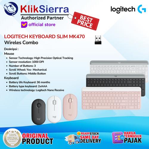 Jual LOGITECH MK470 Combo Keyboard dan Mouse Slim Wireless MK-470 ...