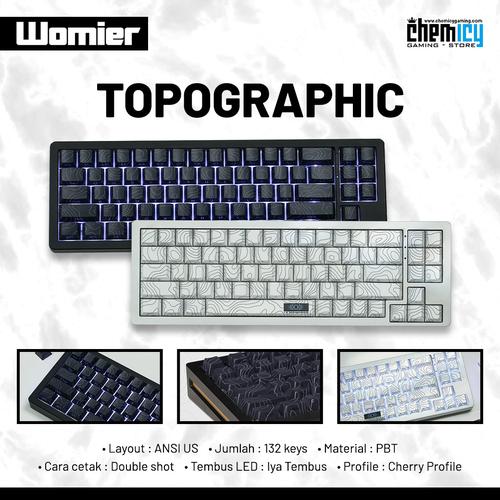 Jual Womier Topographic PBT Double-shot Keycaps 132 set Cherry Profile ...