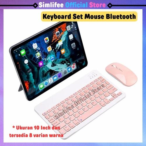 Promo Wireless Bluetooth Keyboard Combo Mouse Silent Click Laptop ...