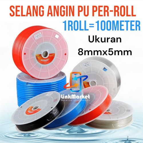 Jual selang angin pu 8mm/selang angin pu 8mmx5mm/selang kompresor udara ...