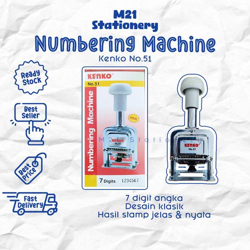 Jual NUMBERING MACHINE KENKO NO 51 / NUMERATOR MESIN ANGKA OTOMATIS 7 ...