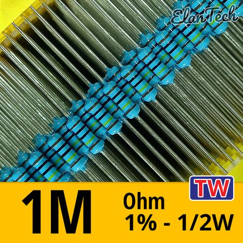 Jual Resistor 1M 1/2W 1% 0.5W 1/2 W 1 Mega Ohm Standard Taiwan ElanTech ...
