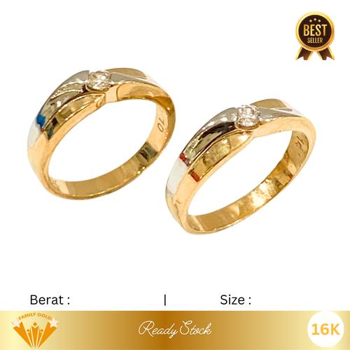 Jual Cincin Emas Kadar 16K Model Stylish Couple/Wedding (SATUAN) Family ...