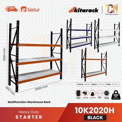 Jual RAK GUDANG Besi 1 Ton STARTER P 2Meter Tinggi 2M Frame Hitam Multi ...