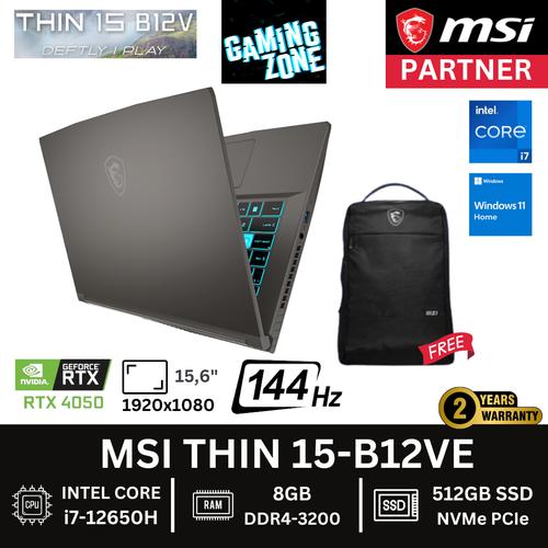 Jual Laptop MSI THIN 15 B12VE FHD 144Hz / Intel Core i7 Gen12H / Ram ...