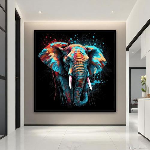 Jual lukisan dinding gajah ukuran 150x150 plus bingkai - 100x100+frame ...