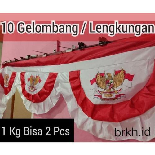 Jual Umbul Umbul Bendera Merah Putih Panjang Background Garuda Remple - 5 Gelombang - Kota ...