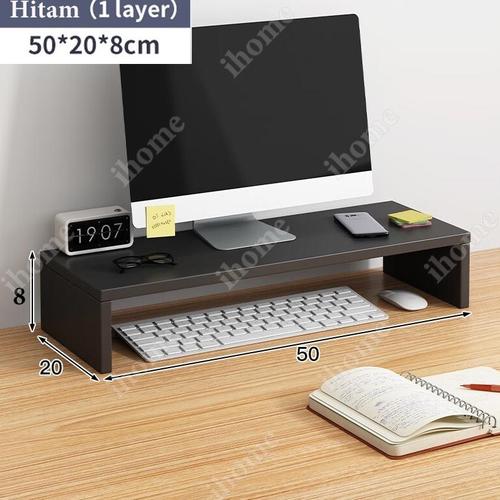 Jual Stand Monitor Kayu Meja Monitor Rak Monitor Desktop Dudukan ...
