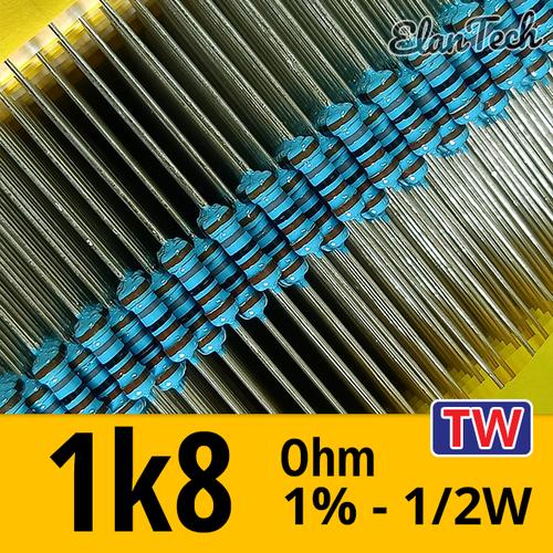 Jual Resistor 1k8 1/2W 1% 0.5W 1.8k 1/2 W 1.8 Kilo Ohm Standard Taiwan ...