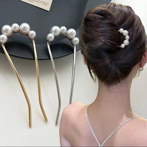 Jual Tusuk Konde Tusuk Sanggul Aksen Mutiara Simple Elegan H94 - Silver ...