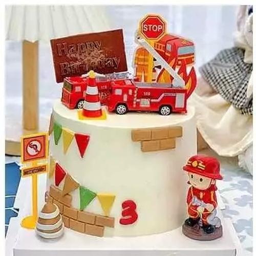 Jual Topper Kue Dekorasi Kue Ulang Tahun Motif Fire Fighter Fire Man ...