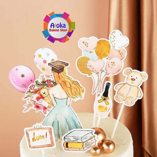 Jual Topper Cake Kertas Wisuda Sarjana / Graduation Cake Decoration ...