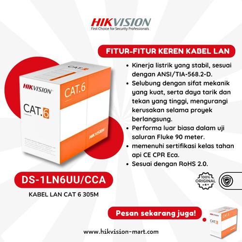 Jual CAT6 LAN DATA UTP IP CAT 6 DS-1LN6UU/CCA 305M KABEL HIKVISION - Jakarta Utara - HIKVISION ...
