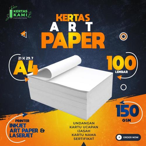 Jual Kertas Art Paper 150 gsm A4 isi 100 Lembar - Art Paper 150 gram 1 ...